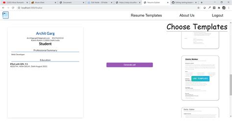 GitHub Architgarg Resume Builder