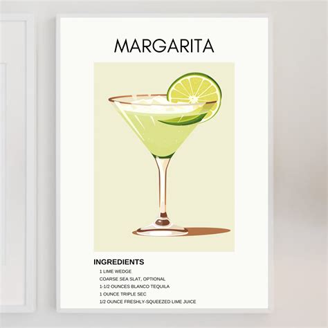 Set Of 8 Cocktail Poster Minimalist Classic Cocktails Bar Etsy