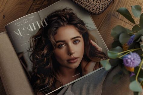 A Magazine Sitting On Top Of A Wooden Table Premium Ai Generated Image