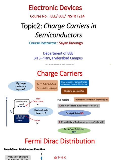 Electronic Devices Topic2 Charge Carriers In Pdf Doping Semiconductor Semiconductors