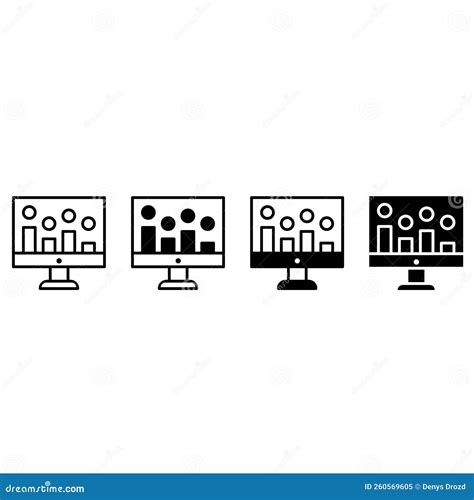 Data Analysis Icon Vector Set Profit Graph Illustration Sign