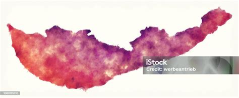 흰색 배경 앞 남부 스리랑카 주 수채화 지도 개념에 대한 스톡 벡터 아트 및 기타 이미지 개념 그런지 이미지 기법 남쪽