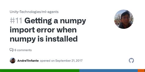 Getting A Numpy Import Error When Numpy Is Installed · Issue 11