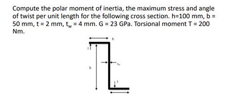Compute The Polar Moment Of Inertia The Maximum Chegg