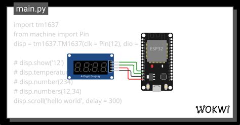 Tm1637 Copy Wokwi ESP32 STM32 Arduino Simulator