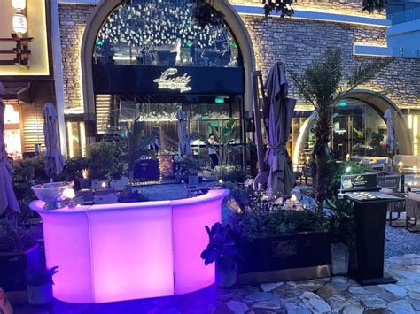 Glowing Modular Bar Counters Set Led Portable Furnitures Night Club Checkout Counters Restaurant