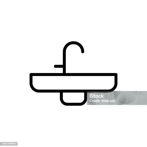 Wastafel Wash Basin Icon Desain Logo Ilustrasi Template Vektor