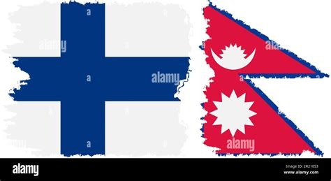 Nepal And Finland Grunge Flags Connection Vector Stock Vector Image