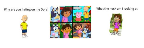 Caillou And Doras Reaction To This Art By Dioqe On Deviantart