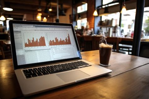 Premium Ai Image Notebook Visualizing Statistics At Cafe