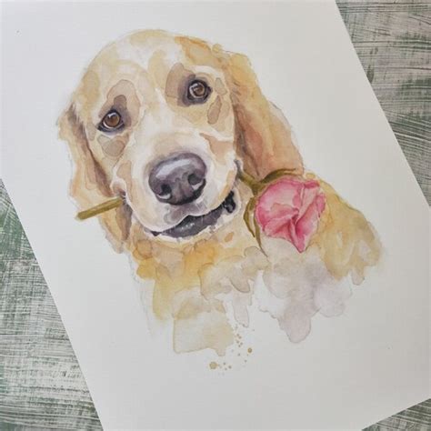 Floral Golden Retriever Fabric Golden Retriever Florals Navy Etsy