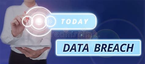 Sign Displaying Data Breach Concept Meaning Security Incident Where