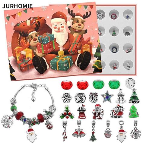 Jurhomie Hộp Giáng Sinh Winnie The Pooh Stitch Vòng Tay Giáng Sinh