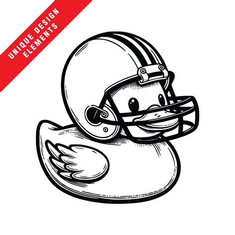 Adorable Rubber Ducky In Football Helmet Clipart Eps Svg Png
