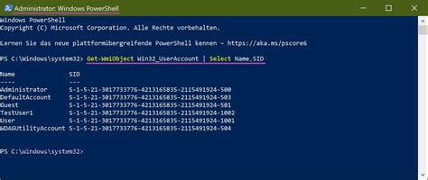Windows User Sicherheitskennung Sid Auslesen
