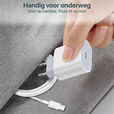 25W USB C Adapter USB C Kabel Snellader USBC Naar USB C Oplader Snellader Bol