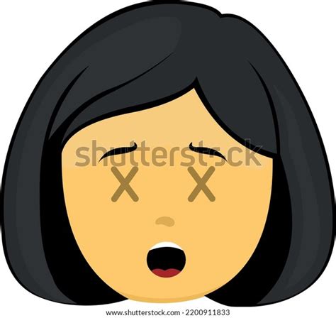 Vector Emoji Illustration Yellow Cartoon Woman Stock Vector Royalty