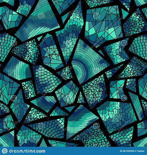 Vector Seamless Mosaic Art Pattern Art Background Stock Vector Illustration Of Decorative