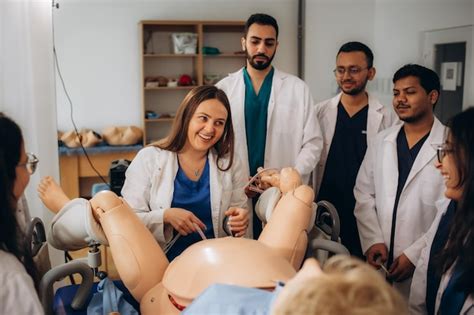 Premium Photo Students Of Obstetrics And Gynaecology In Pairs At The