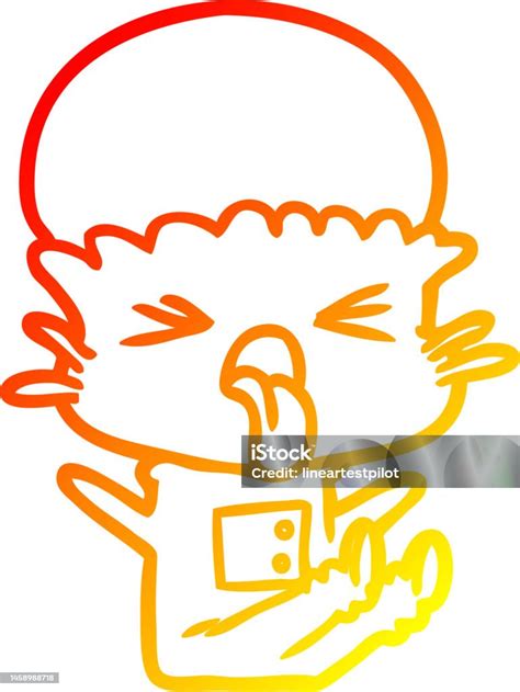 Dessin Au Trait Dégradé Chaud Dun Extraterrestre De Dessin Animé