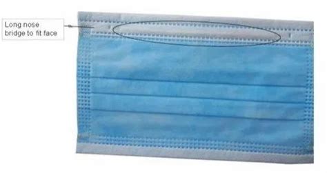 Blue Generic Non Woven 3 Ply Face Mask With Nose Pinnose Wire At Rs