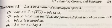 Solved 42 Interior Closure And Boundary 105 Theorem 45