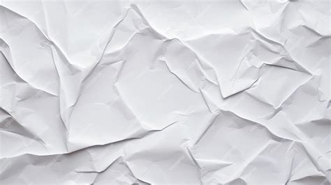 제너레이티브 Ai로 생성된 오래된 구겨지고 낡은 컨셉 일러스트레이션이 있는 꼬임과 찌그러짐이 있는 종이 배경의 흰색 질감