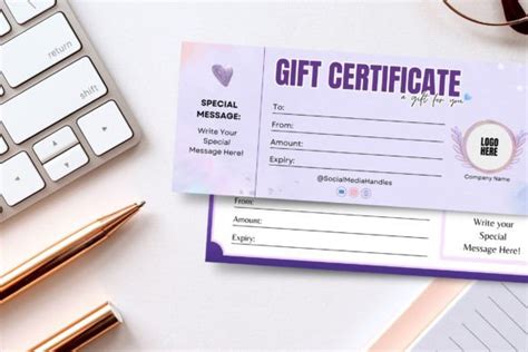 Purple Lilac Gift Certificate Canva Temp Graphic By SnapyBiz Creative