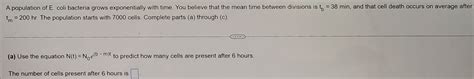 solved a ﻿use the equation n t n0e b m t ﻿to predict how