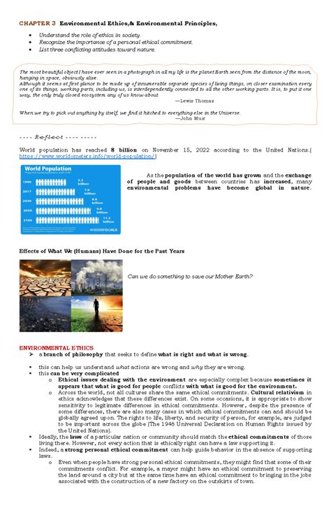 Chapter Environmental Ethics Environmental Attitudes Environmental