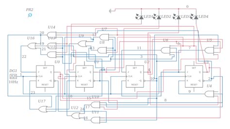 4 Bit Synchronous Binary Up Counter Multisim Live