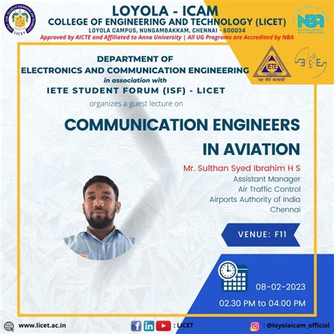 Guest Lecture On Communication Engineers In Aviation Licet