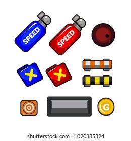 Set Item 2d Racing Game Traffic Stock Vector Royalty Free 1020385324 Shutterstock