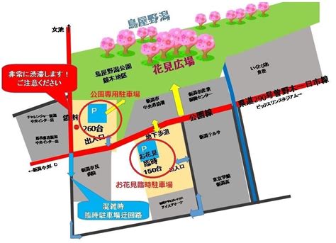 鳥屋野潟公園女池鐘木地区花見期間中の駐車場のお知らせ Komachi Web広報