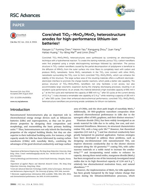 pdf core shell tio2 mno2 mno2 heterostructure anodes for high