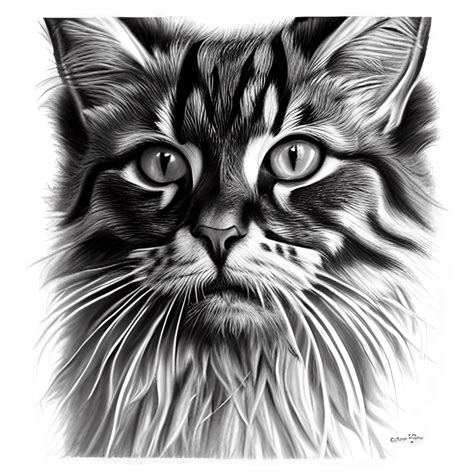 Maine Coon Cat Full Body Hyper Realistic Graphic · Creative Fabrica