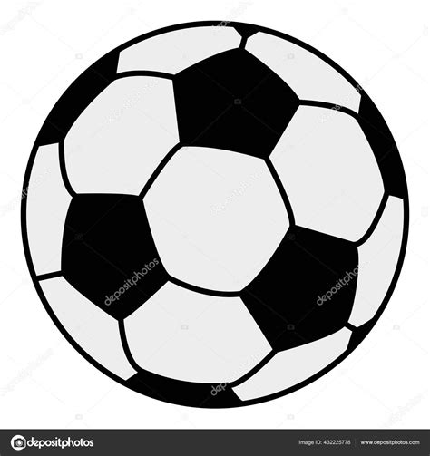 Vector Illustration Isolated Soccer Ball White Background Simple Flat