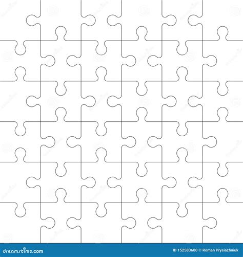 puzzles blank template with square grid jigsaw puzzle 6x6 size with 36 pieces mosaic