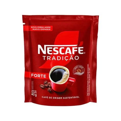 Café solúvel tradição forte sachê Nescafé 40g Nescafé