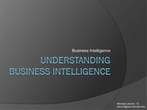 understanding business intelligence ppt