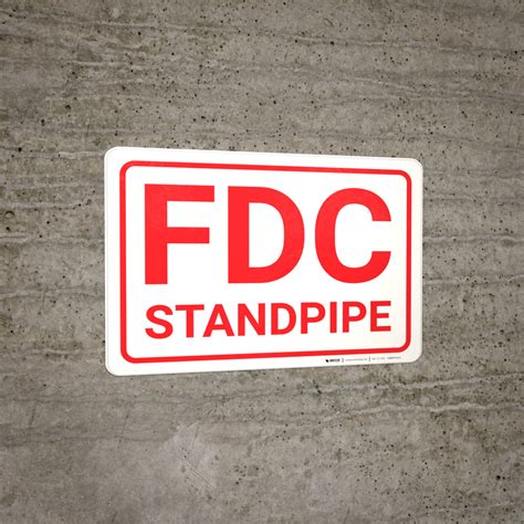 Fdc Standpipe White Background Wall Sign Creative Safety Supply