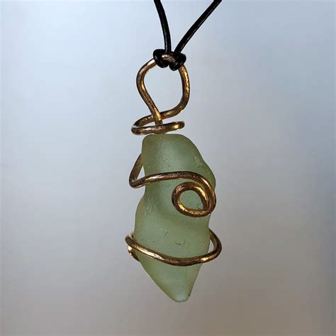 Long Sea Foam Pacifica Sea Glass Pendant Pacifica Sea Glass