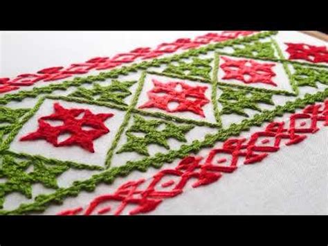 Hand Embroidery Beautiful Border Design Noksi Kantha And Gujrati Work