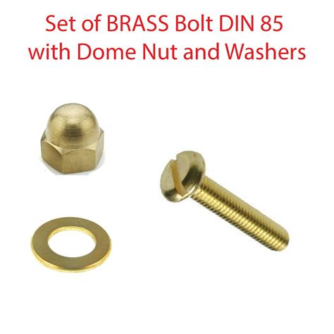 Set Brass Slotted Cheese Slot Pan Head Machine Screw Nut Washers
