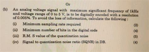 Or B An Analog Voltage Signal With Maximum StudyX
