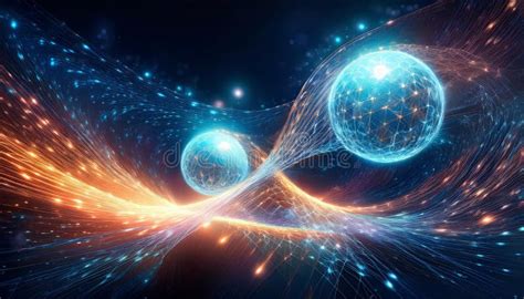 Quantum Computing Qubits Entanglement Particles Flowing Through