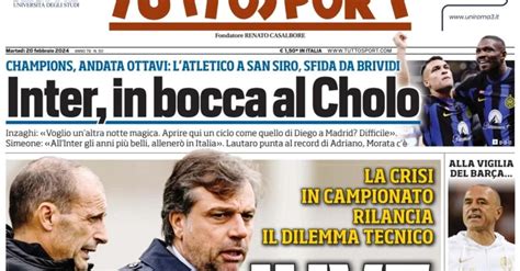Prima Pagina Tuttosport Oggi Mazzarri Esonero Surreale Napoli A