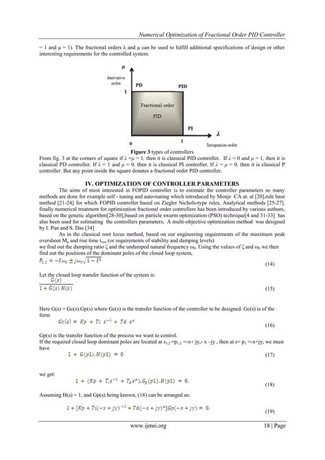Numerical Optimization Of Fractional Order Pid Controller Pdf