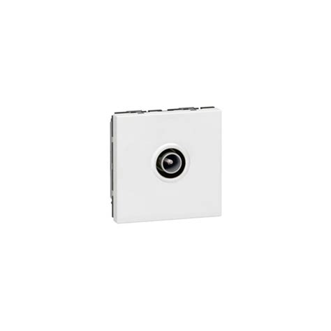Prise TV Legrand Mosaic Ø9 52mm male 2 modules blanc 078782