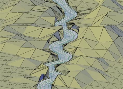 Triangular Segmented Mesh Mountains AutoCAD D Modelling